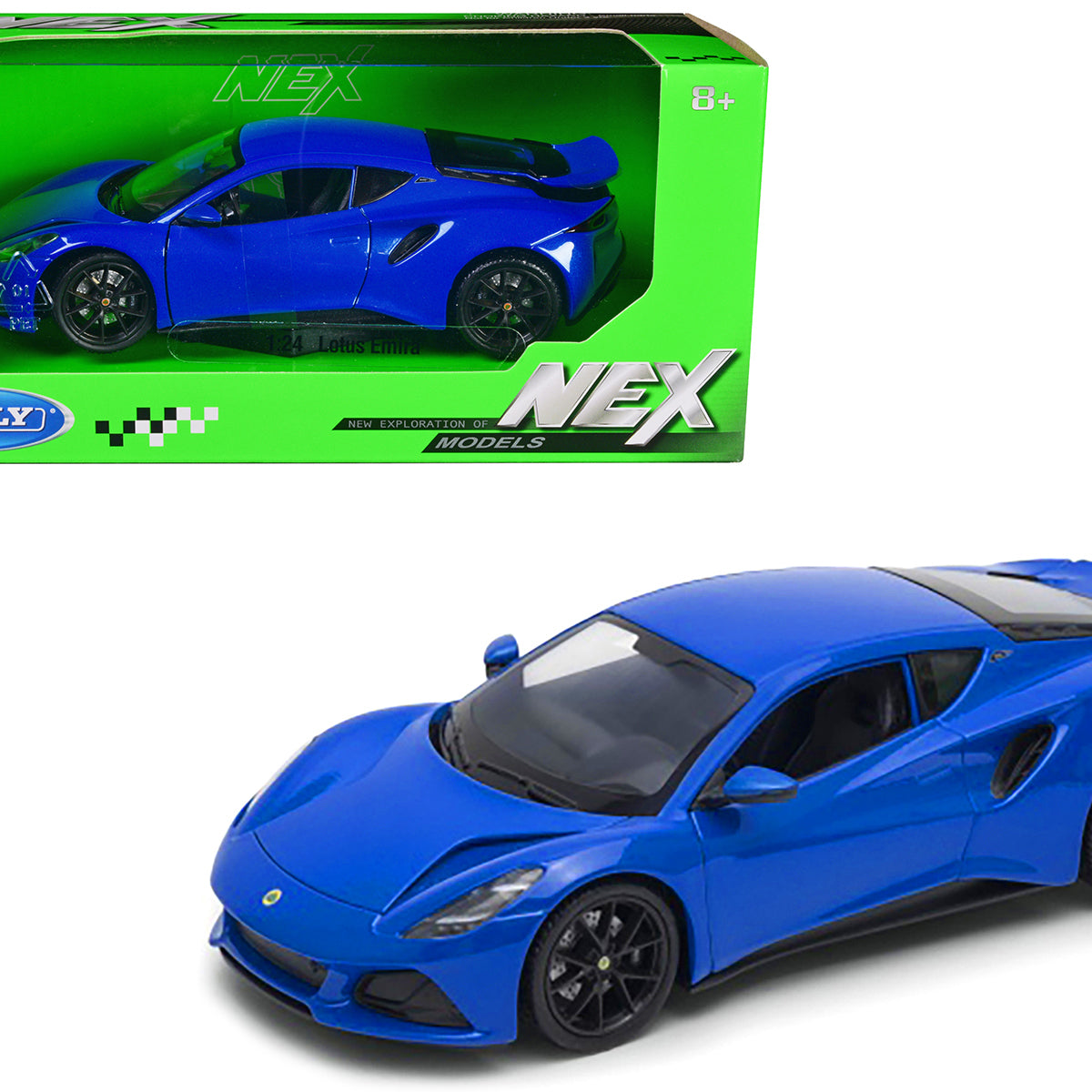 Lotus Emira Blue Metallic "NEX Models" Series 1/24 Diecast Model Car b ...