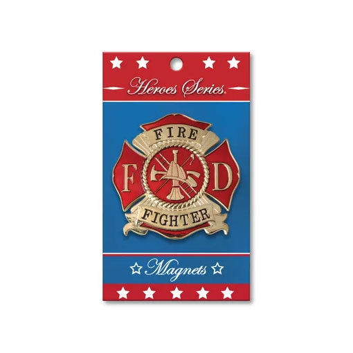 Heroes Series Firefighter Medallion Large Magnet - Size 3.75 Inches. b ...