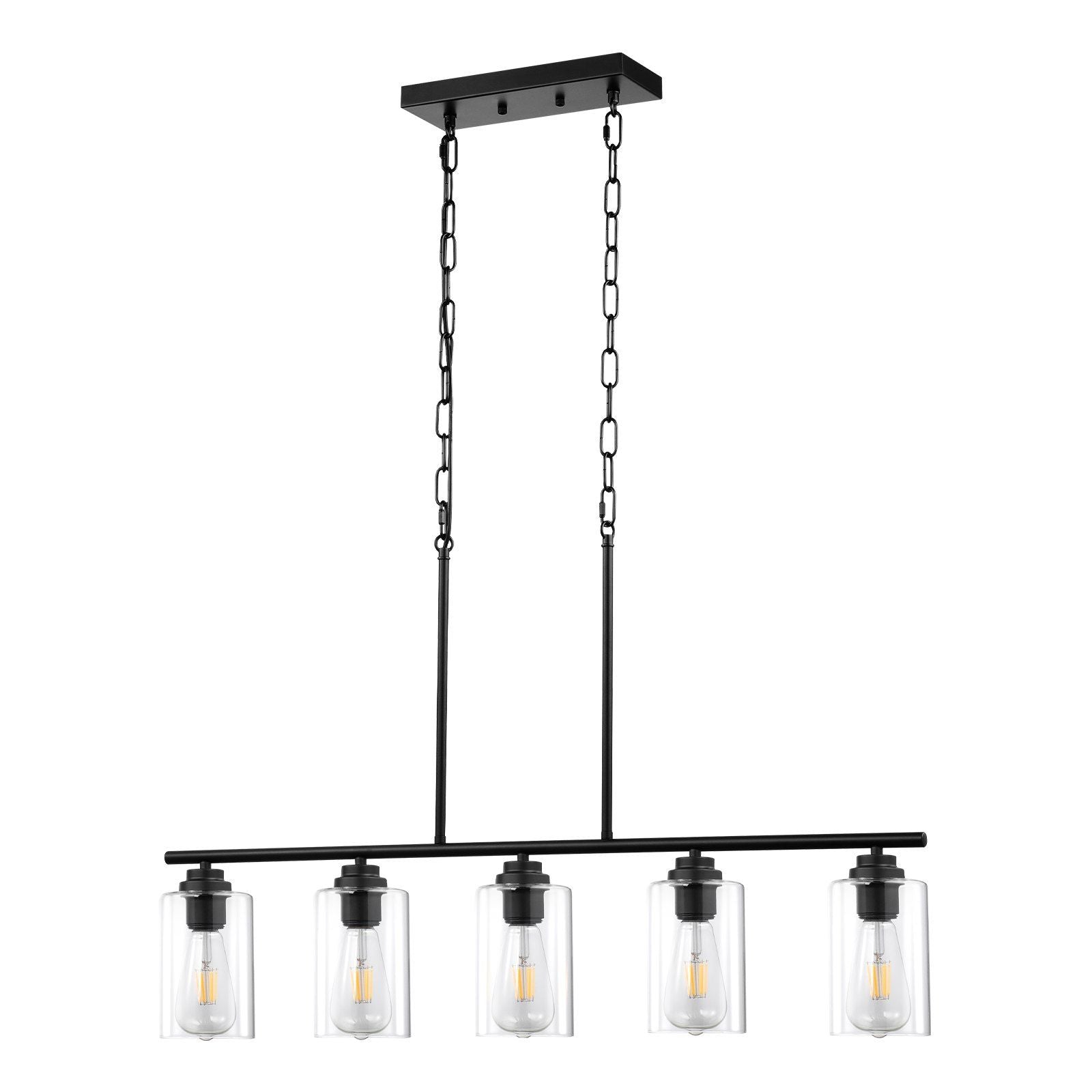 5-Light Kitchen Island Pendant Lights 60W Adjustable Dining Room Light ...