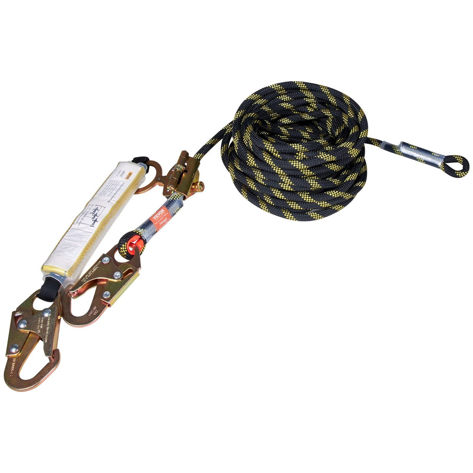 Vertical Lifeline Assembly, 0.55'' x 100' Fall Protection Rope with 30 ...